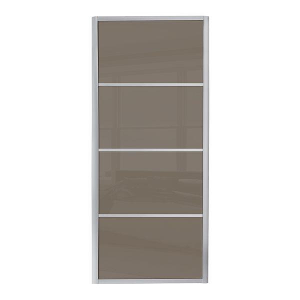 762mm 4 panel Silver frame glass door (CS) - Sliding Wardrobes